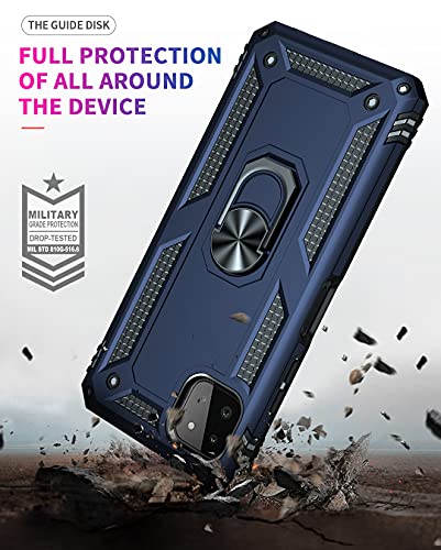 SKTGSLAMY Galaxy A22 5G Case,Samsung A22 5G Case,with Screen Protector,[Military Grade] 16ft. Drop Tested Cover with Magnetic Kickstand Car Mount Protective Case for Samsung Galaxy A22 5G, Blue