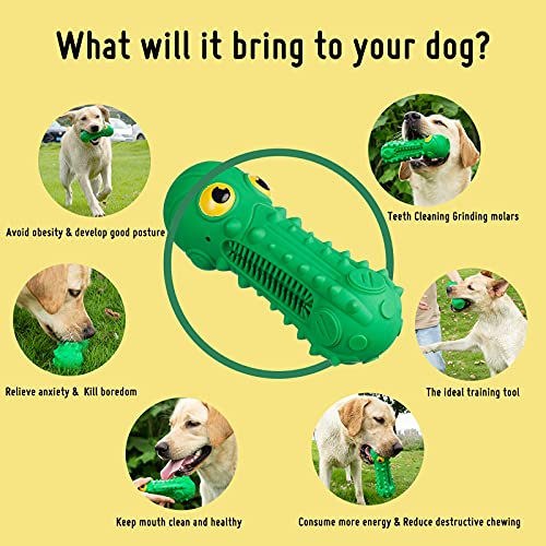 Nakanon Squeaky Dog Toys for Aggressive Chewers, Durable Interactive Dog Chew Toy for Large/Medium Breed, Indestructible Tough Puppy Toys Dogs-Teeth Cleaning Chews, Milk Flavor