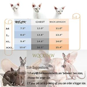 Shirts for Sphynx Cats Summer Breathable Solid Color Cotton Shirts Round Collar Pullover Kitten Shirts with Flared Sleeves Pet Clothes for Cat (Green, L（6.6-8.8lbs）)