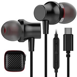 usb c headphone, cooya usb type c earphones wired earbuds magnetic bass noise canceling in-ear headsets with microphone for ipad 10 samsung galaxy s23 ultra s22 a53 s21 s20 z flip pixel 7 6a 6 oneplus