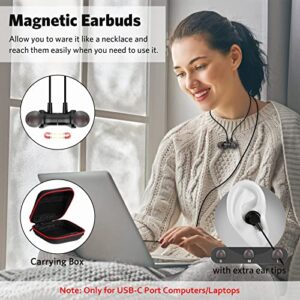 USB C Headphone, COOYA USB Type C Earphones Wired Earbuds Magnetic Bass Noise Canceling in-Ear Headsets with Microphone for iPad 10 Samsung Galaxy S23 Ultra S22 A53 S21 S20 Z Flip Pixel 7 6a 6 Oneplus