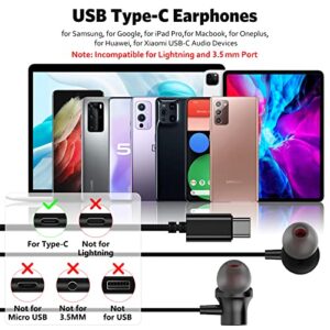 USB C Headphone, COOYA USB Type C Earphones Wired Earbuds Magnetic Bass Noise Canceling in-Ear Headsets with Microphone for iPad 10 Samsung Galaxy S23 Ultra S22 A53 S21 S20 Z Flip Pixel 7 6a 6 Oneplus