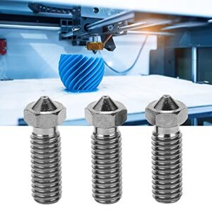 Shanrya Hardened Steel Nozzle, 3Pcs M6 3D Printing Volcano Nozzle, Wear Resistant Nozzles for 3D Printing High Temperature Carbon Fiber Filament 1.75mm(0.4mm)