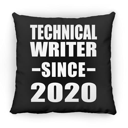 Designsify Technical Writer Since 2020, 12 inch Throw Pillow Black Decor Zipper Cover with Insert, Gifts for Birthday Anniversary Christmas Xmas Fathers Mothers Day