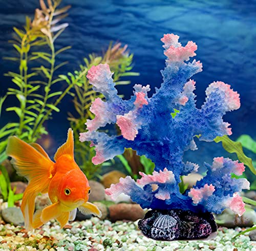 Besimple Aquarium Coral Ornament, Polyresin Coral Decor for Fish Tank Decoration Aquarium Landscape