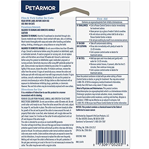 PetArmor Flea and Tick Collar for Cats, 1 Count