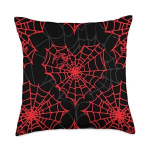 zone - 365 spider valentines day fan cute heart spiderweb gothic goth valentines day throw pillow, 18x18, multicolor