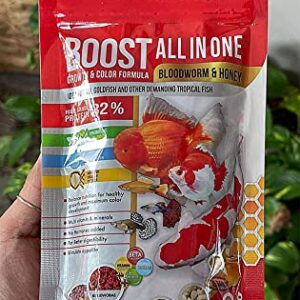 A.D.P. Fish Booster Bloodworm Honey 100 g. Goldfish Food & All Tropical Fish Food Small Floating Pellet Grow Faster & Color Enhancing High Protein 32% Aquarium Baby Fish Newborn Fry Fish Feed Care