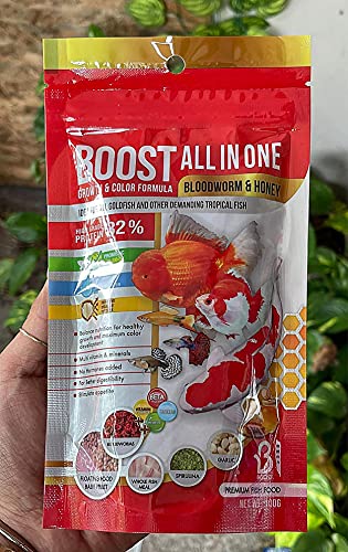 A.D.P. Fish Booster Bloodworm Honey 100 g. Goldfish Food & All Tropical Fish Food Small Floating Pellet Grow Faster & Color Enhancing High Protein 32% Aquarium Baby Fish Newborn Fry Fish Feed Care