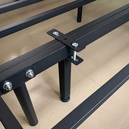 Neluko Set of 2 Metal Adjustable Height Bed Frame Support Legs, Steel Bed Frame or Wooden Bed Center Slat Support Leg, Heavy Duty Sofa Furniture Cabinet Feet, with mounting Wrench (8.8" to 10.9")