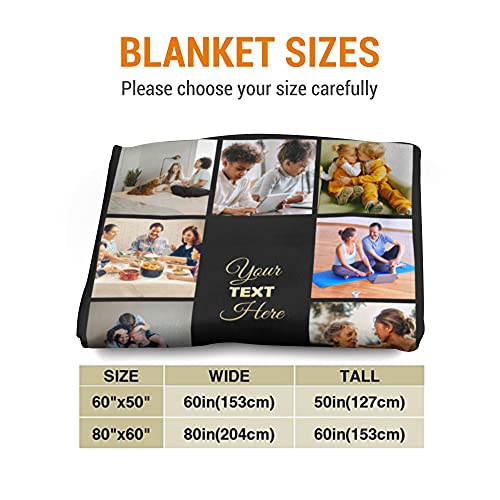 Launchigo Customized Photo Collage Blanket-Wedding Blanket. Soft Fleece Throw Blanket, Personalized Picture Blanket. Gift for Wedding, Christmas, Birthday & Anniversary.(Photo Blanket- 07, 60" X 80")