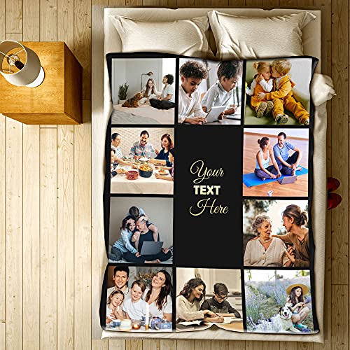 Launchigo Customized Photo Collage Blanket-Wedding Blanket. Soft Fleece Throw Blanket, Personalized Picture Blanket. Gift for Wedding, Christmas, Birthday & Anniversary.(Photo Blanket- 07, 60" X 80")