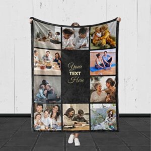 Launchigo Customized Photo Collage Blanket-Wedding Blanket. Soft Fleece Throw Blanket, Personalized Picture Blanket. Gift for Wedding, Christmas, Birthday & Anniversary.(Photo Blanket- 07, 60" X 80")