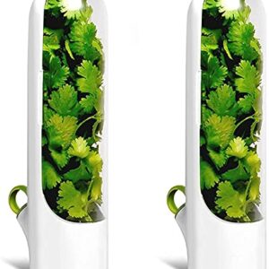 YXYYW Herb Saver Best Keeper for Freshest Produce, Lasting Refrigerator Herb Keeper, Containers, Clear Herb Savor Pod, Herb Storage Container for Cilantro Mint Asparagus (2PCS)