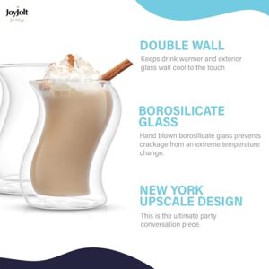 JoyJolt Pivot Double Insulated Tumblers - Set of 2 Exceptional 13.5 oz Iced Coffee Tumbler - Elegant Bar Glasses for Coffee, Tea, or Cold Beverages - 2 x 405 ml Iced Coffee Glasses for Hot Summers