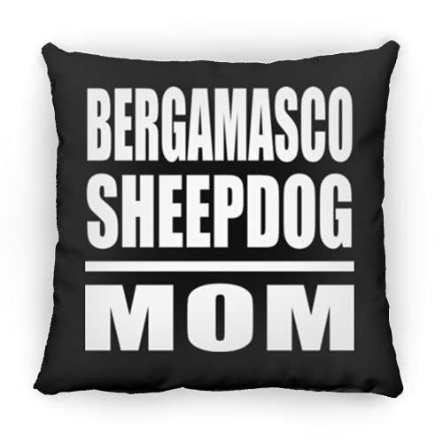 Designsify Bergamasco Sheepdog Mom, 12 inch Throw Pillow Black Decor Zipper Cover with Insert, Gifts for Birthday Anniversary Christmas Xmas Fathers Mothers Day