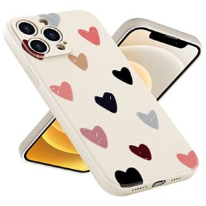 Jmltech Compatible with iPhone 12 Pro Max for Women Girls Cute Design Soft Silicone Camera Protection Protective Lovely Heart Phone Case for iPhone 12 Pro Max 6.7"