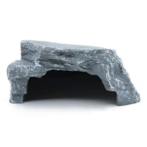 junniu reptile cave resin rock basking platform hiding habitat fish tank decor hideout shelter aquarium ornament for bearded dragon turtle insect frog zoo