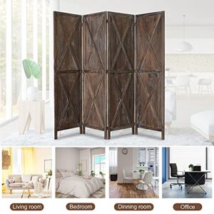 Room Divider Screen Outdoor Privacy Screens - Folding Partition Room Dividers 6ft Tall Portable Freestanding Privacy Screen W-Shaped Design for Home Office, 4 Panels