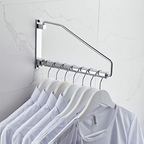 Gudetap Wall Mounted Clothes Drying Rack Solid Brass Drying Racks for Laundry Foldable Clothes Hanger Rack with Swing Arm Holder GT2305C