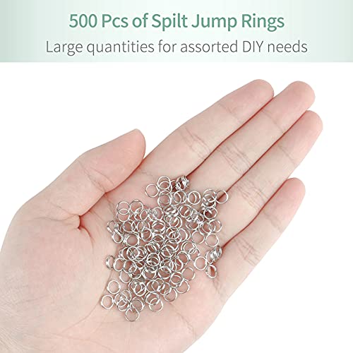 Uniclife 6 mm Metal Split Jump Rings Double Loops 500 PCS Mini Ring Connectors for Jewelry Necklaces Bracelet Earrings and Crafts Ornament