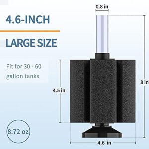 Pawfly Aquarium Large Bio Sponge Filter Quiet Betta Fry Shrimp and Small Fish Foam Filter for Fish Tank up to 60 Gallon