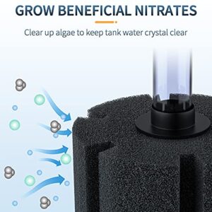 Pawfly Aquarium Large Bio Sponge Filter Quiet Betta Fry Shrimp and Small Fish Foam Filter for Fish Tank up to 60 Gallon