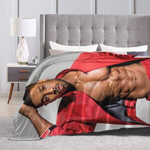 Michael B. Jordan Eric Stevens Soft and Comfortable Warm Fleece Blanket for Sofa,Office Bed car Camp Couch Cozy Plush Throw Blankets Beach Blankets (50"x40")