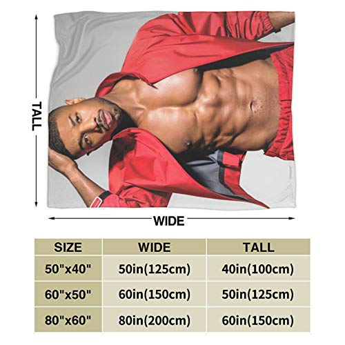 Michael B. Jordan Eric Stevens Soft and Comfortable Warm Fleece Blanket for Sofa,Office Bed car Camp Couch Cozy Plush Throw Blankets Beach Blankets (50"x40")