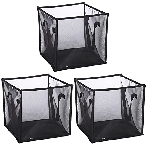 SOUJOY 3 Pack Popup Laundry Hamper, Collapsible Mesh Laundry Baskets with Handles, Foldable Clothes Hamper, Easy to Open, Portable for Laundry Storage, Kids Toy, College Dorm or Travel