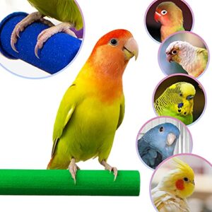 4 PCS Bird Perch Stand Toy, Wood Parrot Perch Stand Platform Paw Grinding Stick, Cage Accessories Exercise Toys Budgies Parakeet Cockatiel Conure Hamster Gerbil Rat Mouse