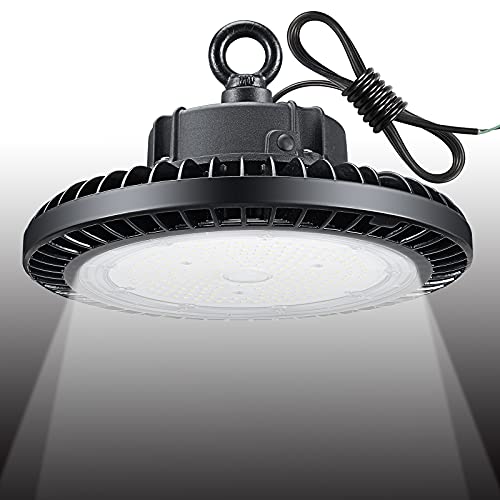 Qmix LED High Bay Light 150W 22,500LM UFO High Bay Light DLC/ETL Listed, 5000K Daylight, 600W MH Replacement, Commercial Bay Lighting Non-Dimmer