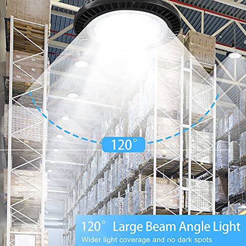 Qmix LED High Bay Light 150W 22,500LM UFO High Bay Light DLC/ETL Listed, 5000K Daylight, 600W MH Replacement, Commercial Bay Lighting Non-Dimmer