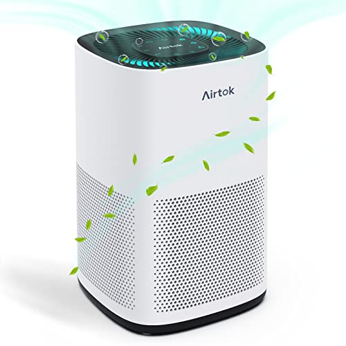 Airtok Air Purifiers for Home Bedroom up to 793 sq. Ft, H13 HEPA Filter 99.9% Effectively Removal Large Room for Wildfire Smoke Dust Pet Dander | Ozone-Free- White