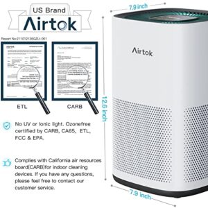 Airtok Air Purifiers for Home Bedroom up to 793 sq. Ft, H13 HEPA Filter 99.9% Effectively Removal Large Room for Wildfire Smoke Dust Pet Dander | Ozone-Free- White