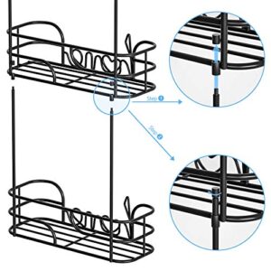 SRIWATANA Shower Caddy Organizer Hanging Over Head, Bathroom Shower Rack Hanger No-Rust with Soap Dish - Black