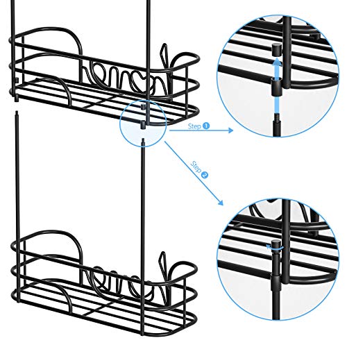 SRIWATANA Shower Caddy Organizer Hanging Over Head, Bathroom Shower Rack Hanger No-Rust with Soap Dish - Black