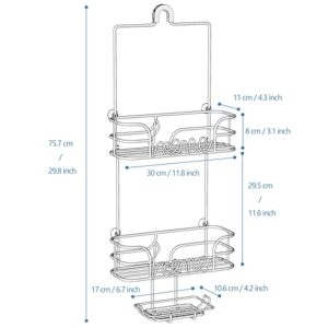 SRIWATANA Shower Caddy Organizer Hanging Over Head, Bathroom Shower Rack Hanger No-Rust with Soap Dish - Black