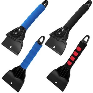 4 pieces 10 inch car ice scrapers frost snow scraper frost ice removal tools plastic ice shovel scraper with foam grip for car truck windshield home window