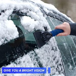 4 Pieces 10 Inch Car Ice Scrapers Frost Snow Scraper Frost Ice Removal Tools Plastic Ice Shovel Scraper with Foam Grip for Car Truck Windshield Home Window