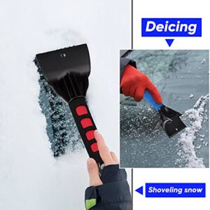 4 Pieces 10 Inch Car Ice Scrapers Frost Snow Scraper Frost Ice Removal Tools Plastic Ice Shovel Scraper with Foam Grip for Car Truck Windshield Home Window