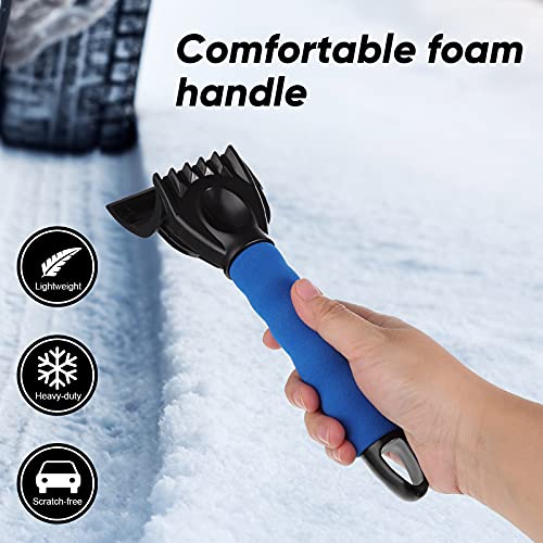 4 Pieces 10 Inch Car Ice Scrapers Frost Snow Scraper Frost Ice Removal Tools Plastic Ice Shovel Scraper with Foam Grip for Car Truck Windshield Home Window