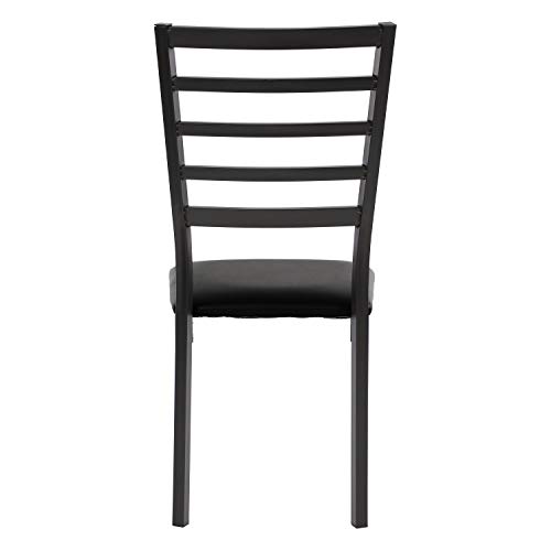 Lexicon Arin Faux Leather Metal Frame Dining Chairs (Set of 4), 19" SH, Black