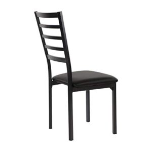 Lexicon Arin Faux Leather Metal Frame Dining Chairs (Set of 4), 19" SH, Black