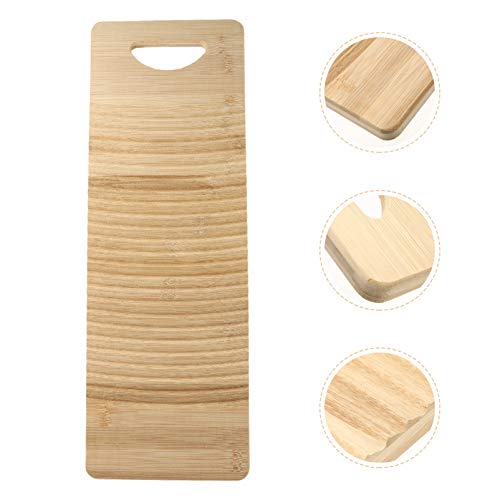 Cabilock Bamboo Washboard Clothes Washboard Anti Slip Laundry Cleaning Board Manual Clothes Washing Tool for Home School 50X17CM