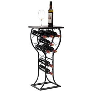 paranta wine rack freestanding floor 11 bottles wine racks holder organizer liquor cabinet wine rack console table marble veneer top wine glass racks black