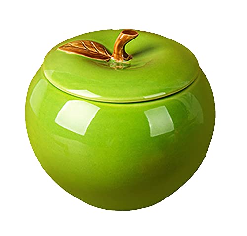 Mozacona Ceramic Apple Shape Container Food Storage Jar with Lid