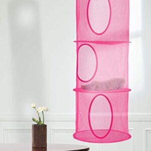 ko0 Hanging Closet Organizer - Foldable Closet Hanging, Space Saver - Sweater or Shoe Organizer, Baby Nursery Closet Organization and Storage, Pink-green