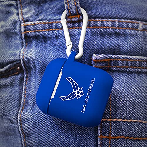 AudioSpice Collegiate US Air Force Silicone Cover for Apple AirPods (1st and 2nd Generation) Charging Case with Carabiner