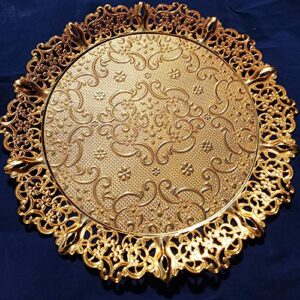 gold turkish round coffee tea serving tray decorative ottoman for table bar outdoor party platter dessert kitchen vintage antique dresser decor style gift centerpiece metal wedding